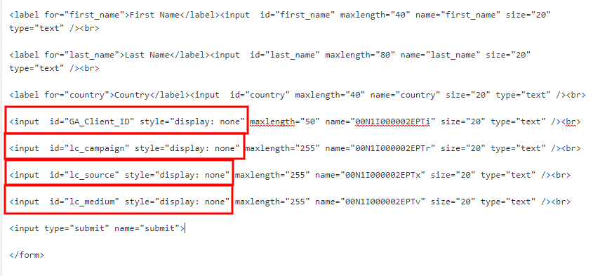 Generate a Web-to-Lead form in Salesforce (with GA Connector fields) - GA Connector