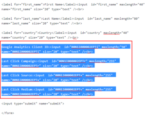 Generate a Web-to-Lead form in Salesforce (with GA Connector fields) - GA Connector