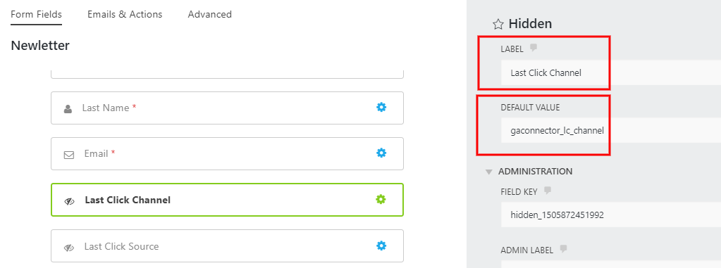 How to integrate GA Connector Fields with Ninja Forms - GA Connector